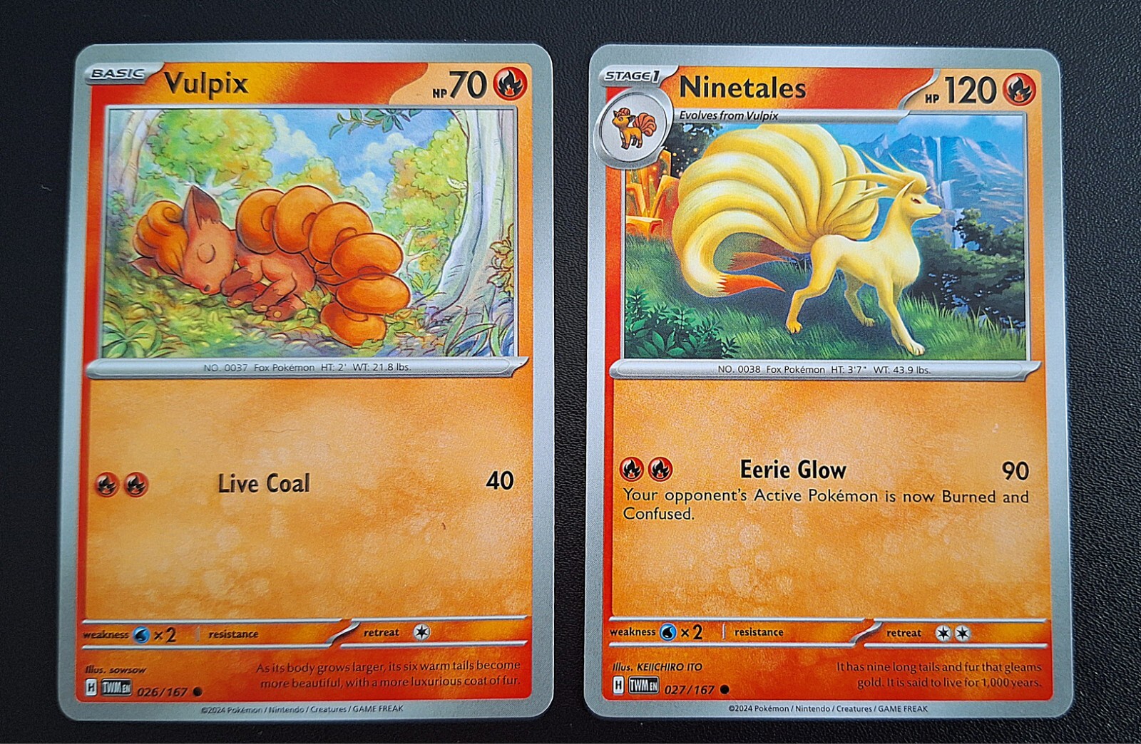 Vulpix 026/167 & Ninetales 027/167 - Evolution Non Holo: Twilight ...