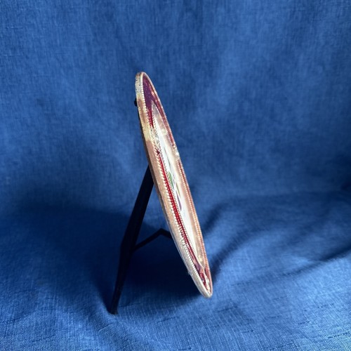 Oval Red Enamel Christmas Frame Portrait Opening 4x6 Snowflake Detail ...
