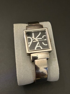 Narmi Women's Black Dial Silver Tone Cuff Watch New Battery - USA ...
