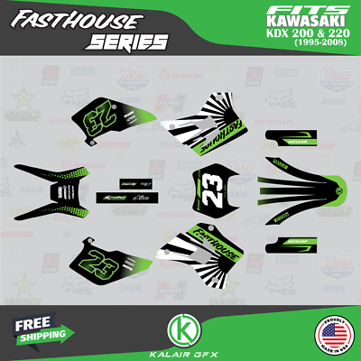 Graphics Kit for KAWASAKI KDX 220 200 1995-2008 FH-Green | eBay