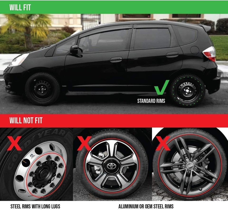 Set of 4 15" Wheel Hubcaps Fit R15 Tire Steel Rim Cover For Honda ...