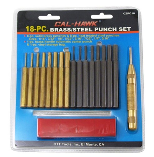 Cal-Hawk 18-piece Brass and Carbon Steel Pin Punch Set W/ctr Punch | eBay
