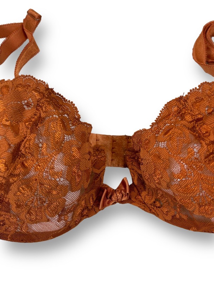 Vintage Oscar De La Renta Bra W Panty Set Rust 1990's | eBay