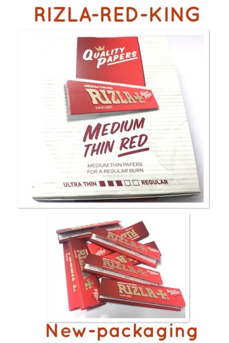 RIZLA RED KING SIZE SLIM GENUINE CIGARETTE ROLLING PAPERS UK SELLER ...