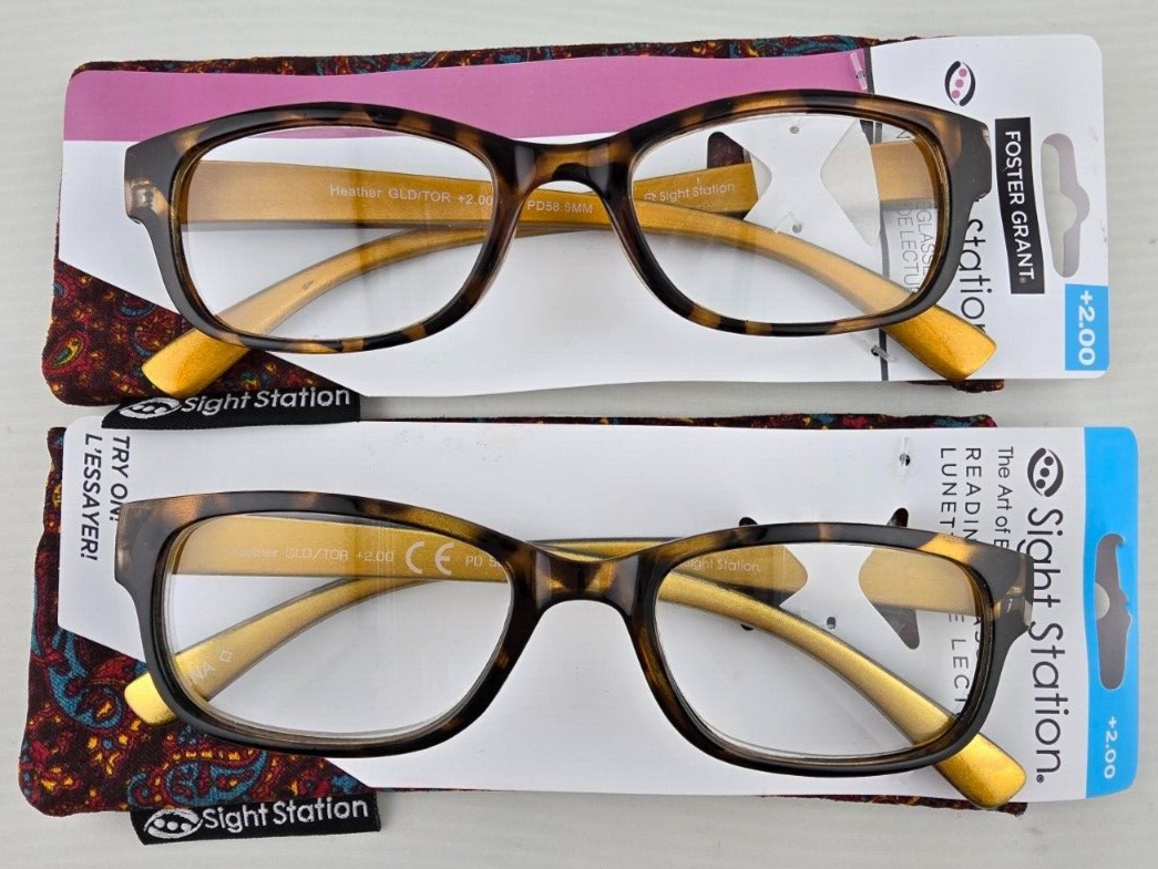 SIGHT STATION READING GLASSES With Case +2.00- MSRP $22.99 ( 2 pc ) | eBay