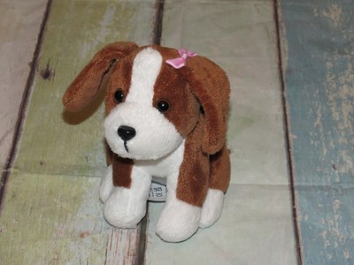 Our Generation Brown Beagle Puppy Dog Pink Bow Seated Doll Plush ...