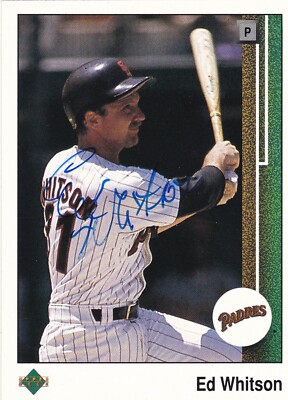 ED WHITSON SAN DIEGO PADRES SIGNED CARD NEW YORK YANKEES PIRATES GIANTS ...