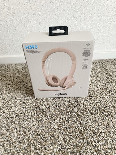 Logitech H390 Wired Headset open box Pink Headset Gaming Cold Calling ...