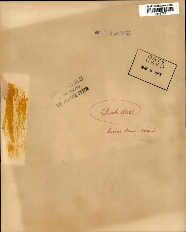 1968 Press Photo Chuck Hall in Vandalized Store after Demonstration ...