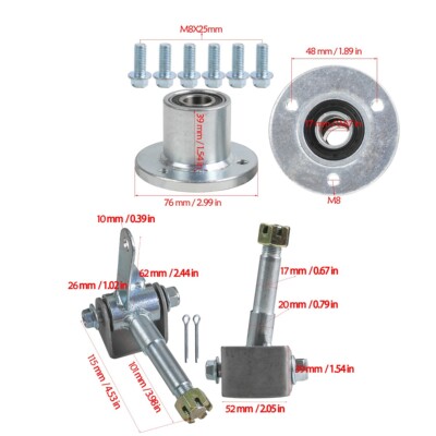 Pair 3 Stud Front Wheel Rim Hub +Knuckle Spindle For Go Kart ATV Quad 4 ...