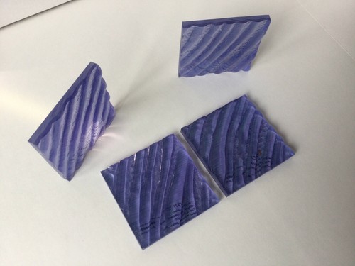 4 pieces 4x4x3/8 Iridescent Blue Wave Texture 3Form Resin Color Sample ...