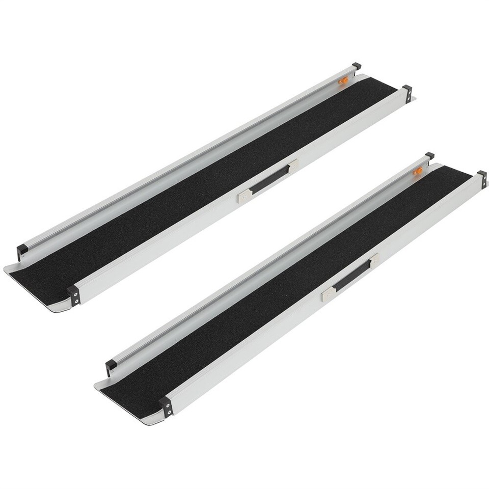 8' Telescoping Adjustable Aluminum Loading Wheelchair Ramps Thresholds ...