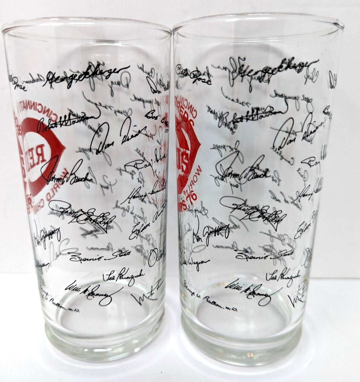 Cincinnati Reds World Series Champions 1976 Players Signature Glasses ...