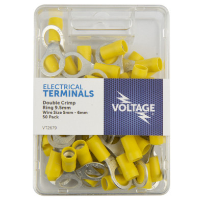 Voltage Ring Terminal Yellow 9.5mm 50 pack - VT2679 | eBay Australia