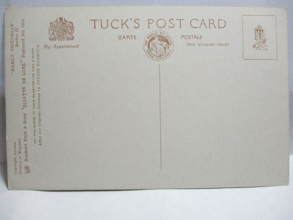 1910 RAPHAEL TUCK POSTCARD MY LADYE BY JENNIE HARBOUR, EARLY VICTORIANS ...