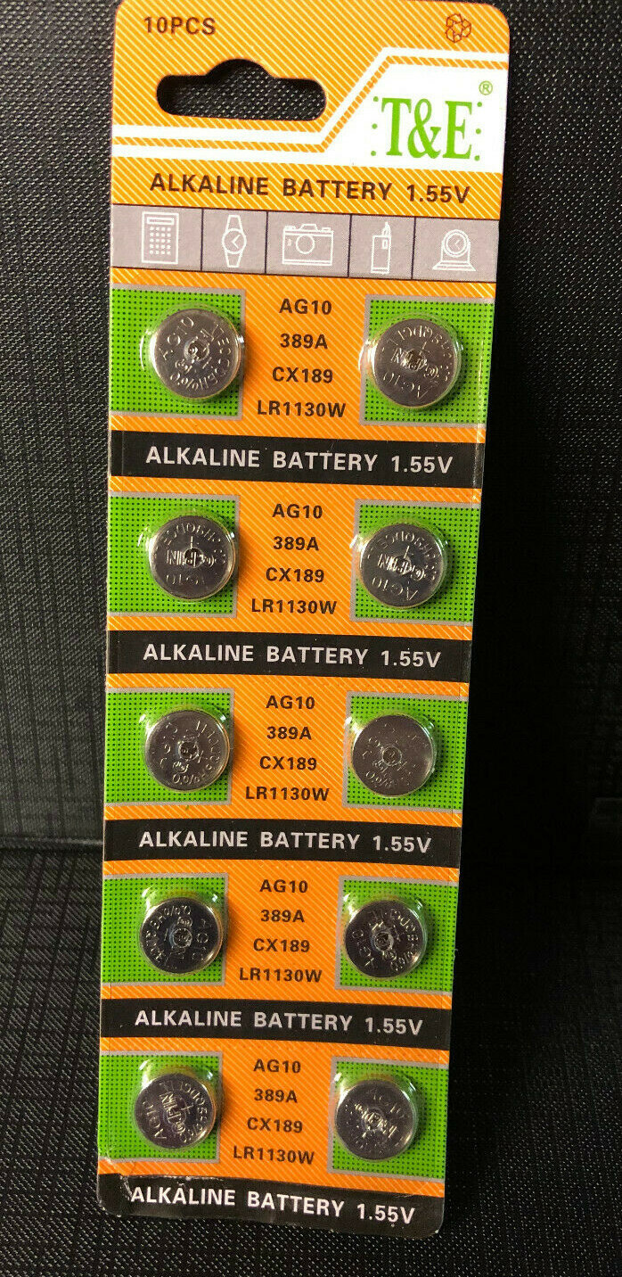 10 X PCs AG10 GP189 SR54 LR1130 L1131 1.5V Alkaline Button Cell Battery ...