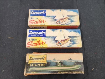 Vintage balsa wood model boat/ship kit Lot Cavacraft E-1, E-3 | eBay