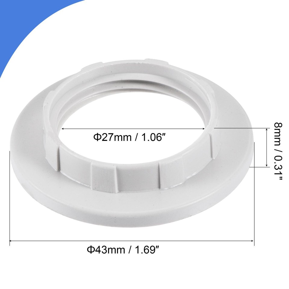E14 Light Socket Rings Lamp Shade Holder Adapter Ring Replacement White ...