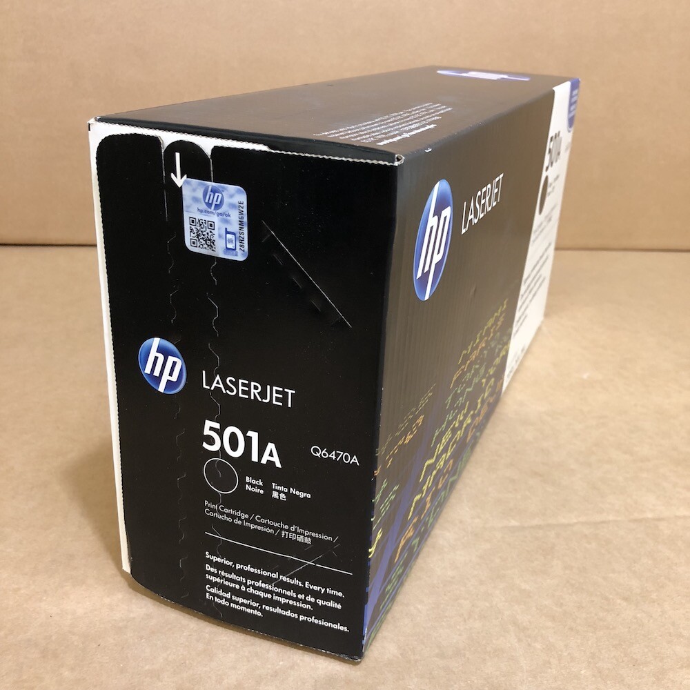 Genuine HP Q6470A (501A) Black Toner Cartridge - NEW SEALED ...