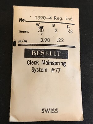 BESTFIT Clock Mainspring for Travel Alarm Clocks No. T390-4 | eBay