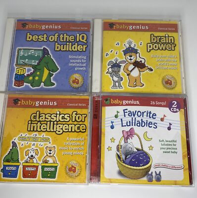 Lot Of 4 Baby Genius CDs: Brain Power, Favorite Lullabies, IQ Builder ...