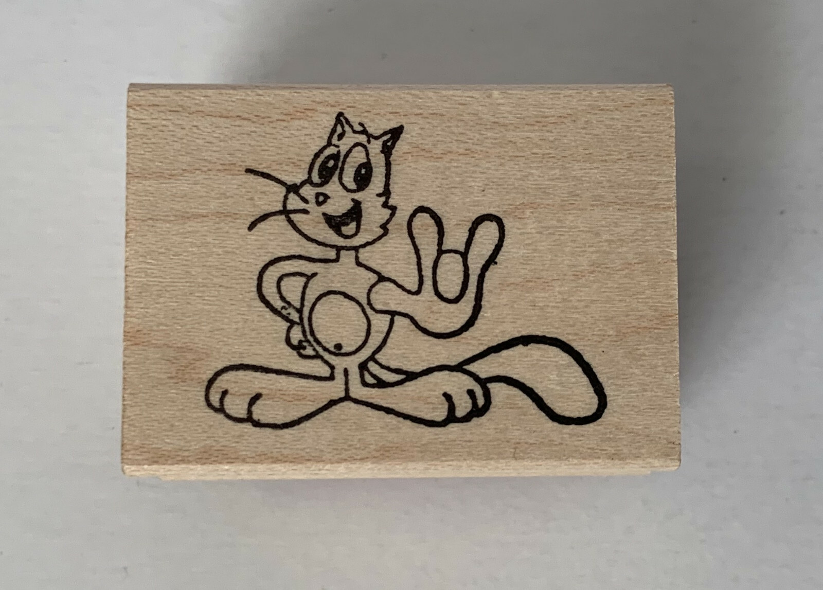 Deaf Cat Signing ILY in ASL Rubber Stamp - I Love You in American Sign ...