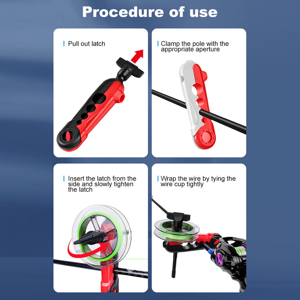 Mini Spinning Reel Spool Fishing Line Spooler Adjustable Spooling ...