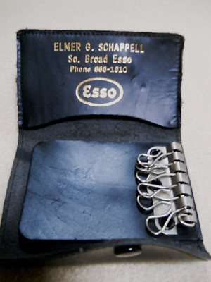 Vintage ESSO Leather Key Case / Advertising Gas & Oil | eBay