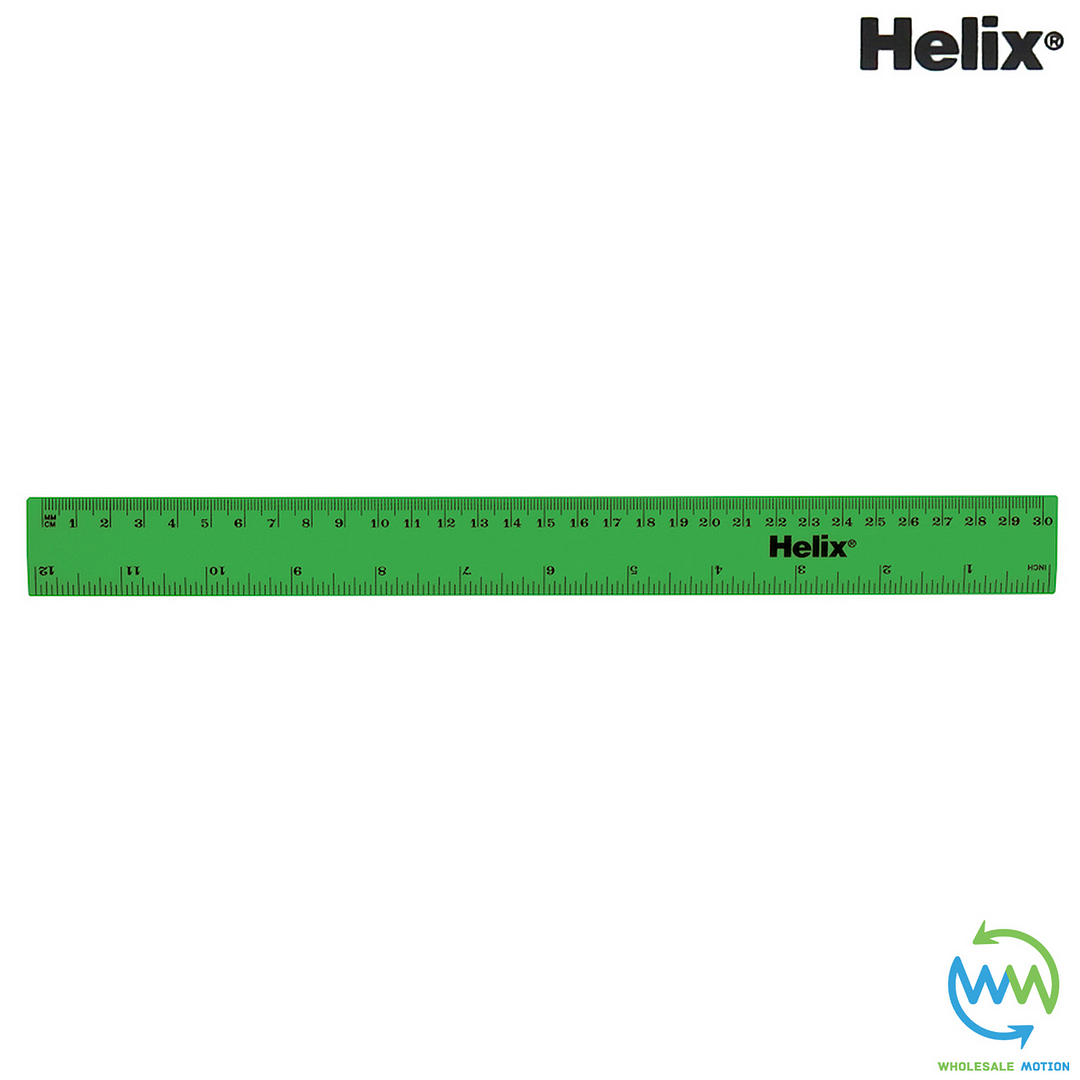HELIX 30cm Ruler COLOUR 12" SHATTER RESISTANT School Exam 12 Inch ...