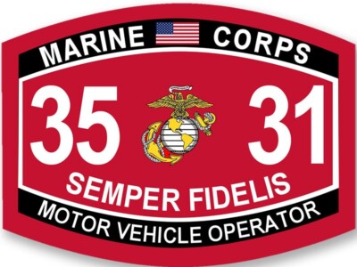 3x4 inch Marine Corps MOS Code 3531 Motor Vehicle Operator Sticker ...