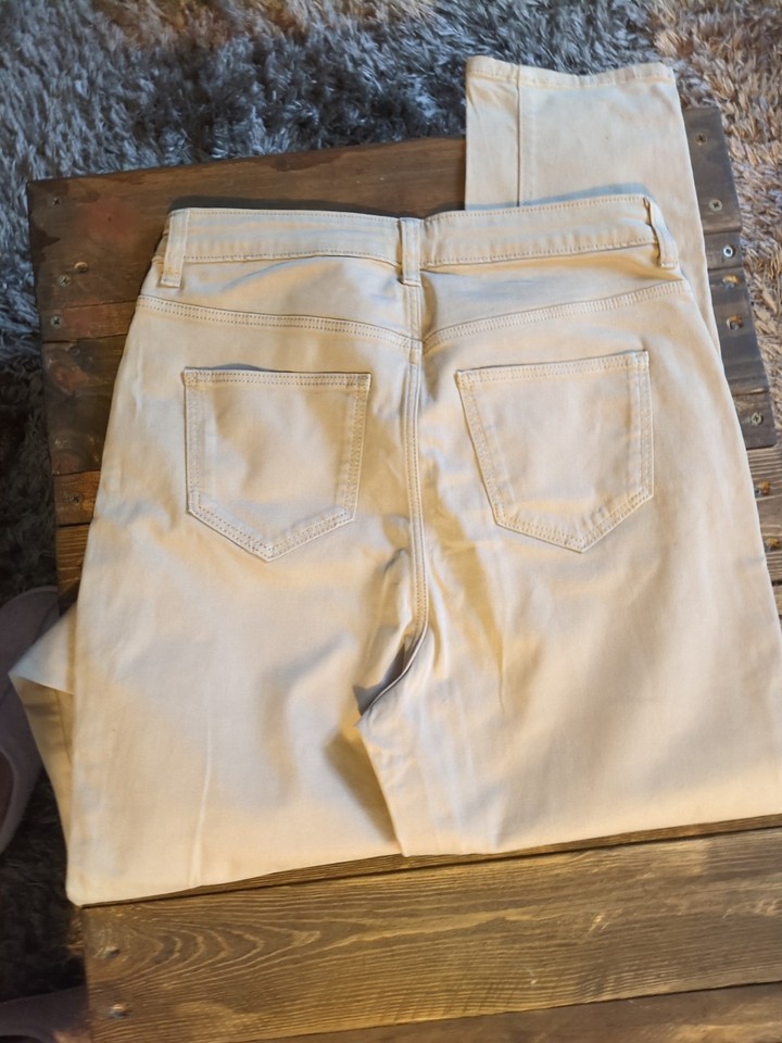 (214) Ladies Size 10 Light Beige MOM jeans From TU worn Once | eBay UK