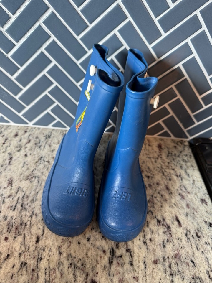 Vintage Sesame Street Big Bird Waterproof Galoshes rain boots Blue Kids ...