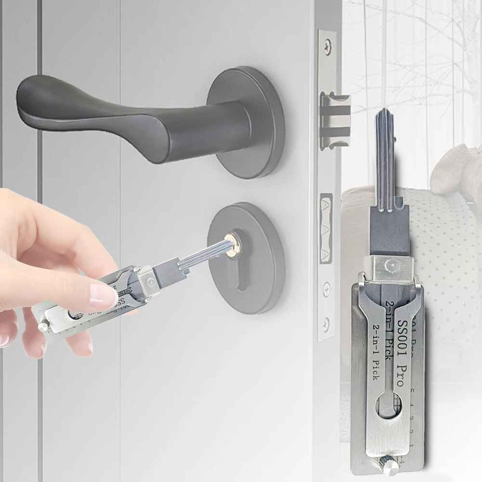 SS001 PRO 2-in-1 Stainless Steel master Key Decoder Portable Lock Tool ...
