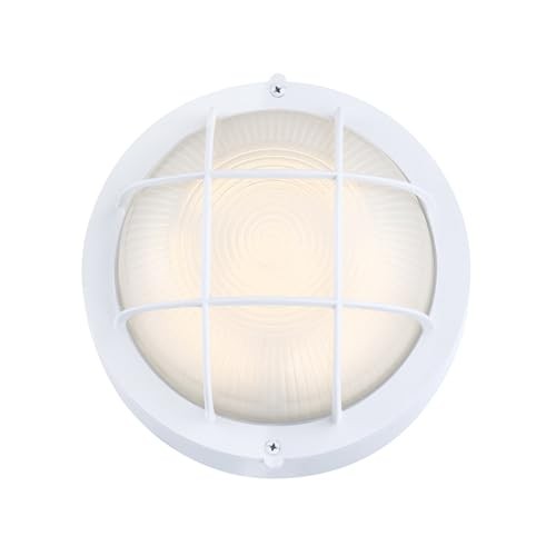 8'' Round LED Bulkhead Light Fixture, Outdoor 1-Pack Round 8inch 3000K ...