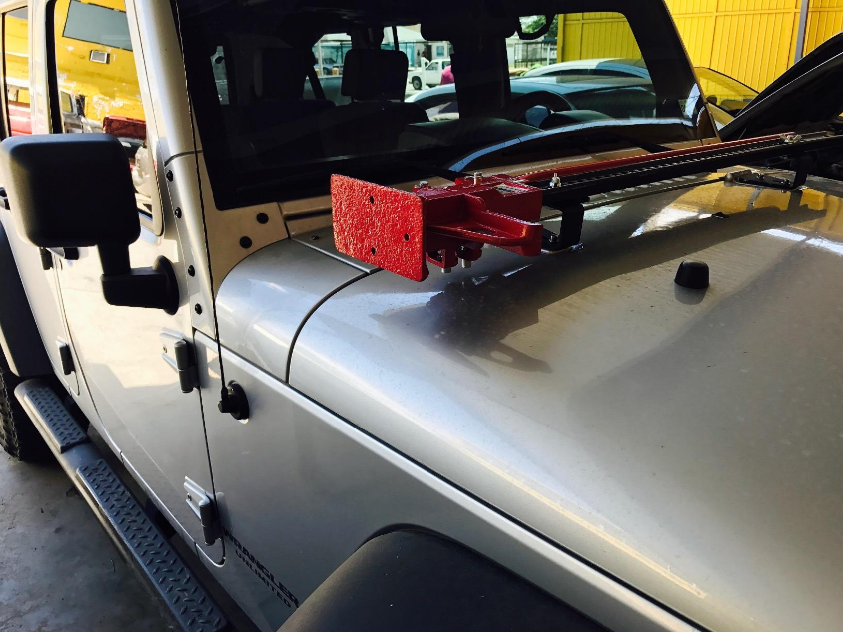 High-Lift Jack Carrier Hood Mount Bracket Fit Jeep Wrangler CJ/YJ/TJ ...