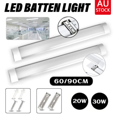 LED Slim Ceiling Batten Tube Light 20W/30W 60CM/90CM Linear Fluro ...
