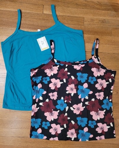 LuLaRoe Cami Size 3XL, 2-Pack: One Solid Teal, One Multicolor Floral ...