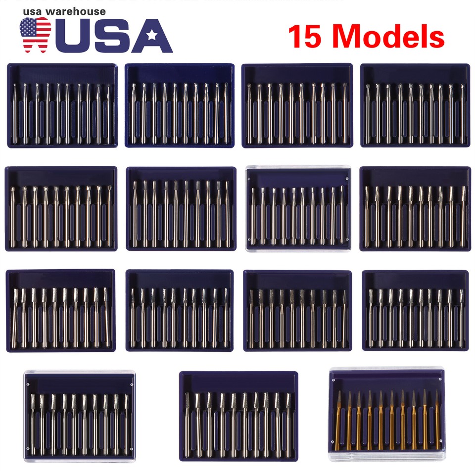 Dental Burs FG 330 557 701 Pear High Speed Tungsten Carbide Burr 19mm ...