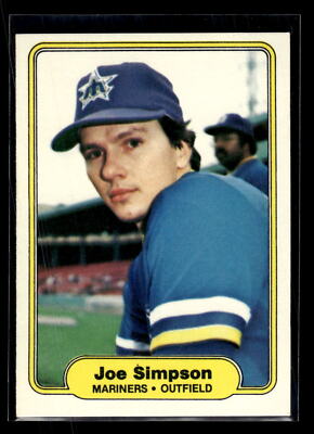 1982 Fleer Baseball #518 Joe Simpson "Set Break" Mint Seattle Mariners ...