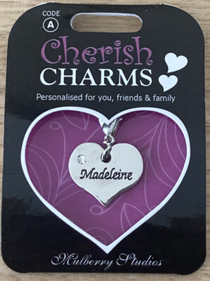 Cherish Charms ‘Madeleine’ name Silver Tone,Spring Ring closure-NEW ...