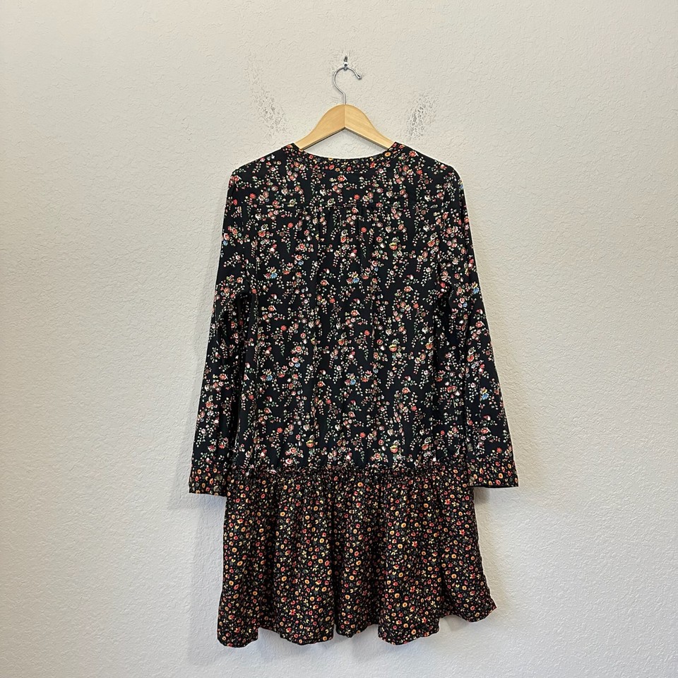 MAEVE ANTHROPOLOGIE Marlie Mini Dress Women Sz 14 Multi Floral Button Front Boho | eBay