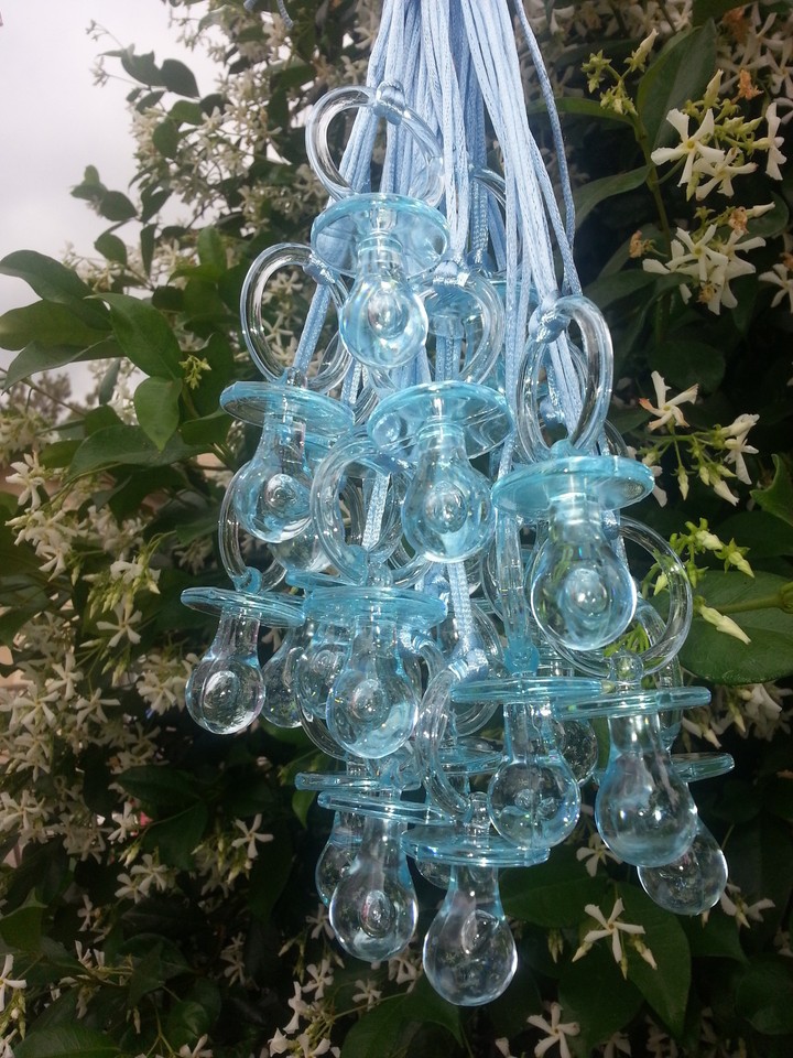 Pacifier Necklaces Baby Shower Game Prizes Favors Blue & Pink Decor U ...