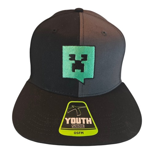 Minecraft Video Game Cap Hat Snapback Adjustable One Size Youth Black ...