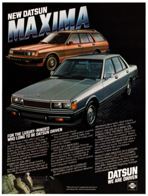 1981 DATSUN Maxima Vintage Original Print AD Sedan & Wagon car photo ...