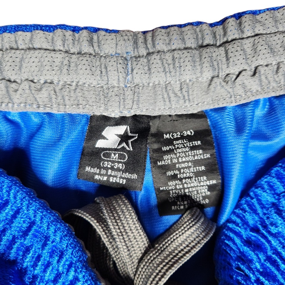 Vintage Y2K Starter Blue Dazzle Shimmer Silky Basketball Gym Shorts M ...