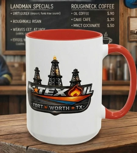M-Tex Oil Company Landman Coffee Cup Mug – Fort Worth, TX Patch Cafe | eBay