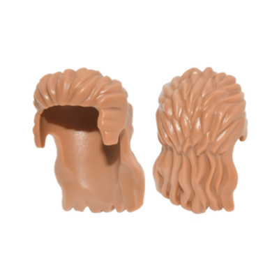 LEGO - Minifigure, Hair Long Mullet Style - Medium Nougat / Light ...