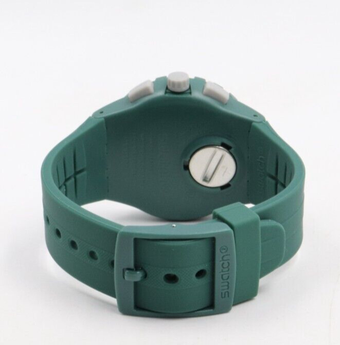 New Swiss Swatch Originals RACING ROAR Green Silicone Chrono Watch 42mm ...