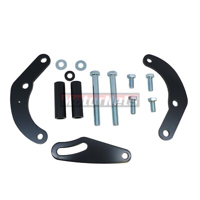 Black BBC SWP Power Steering Pump Bracket Kits Saginaw GM A Can BB ...