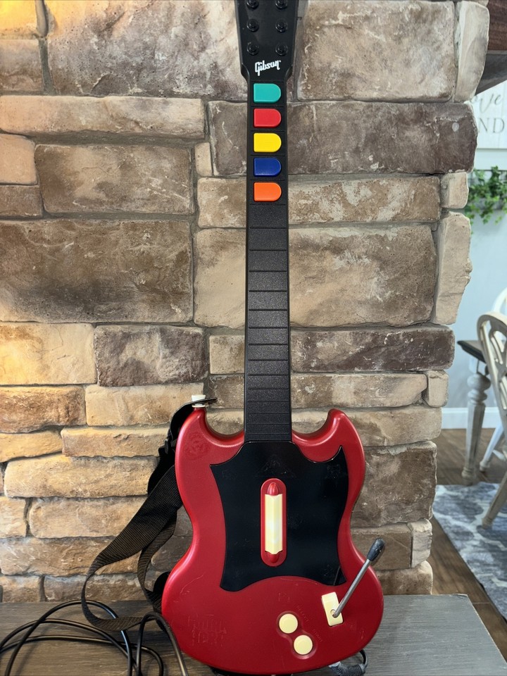 Playstation 2 PS2 Guitar Hero Gibson SG Red Octane Wired Controller ...